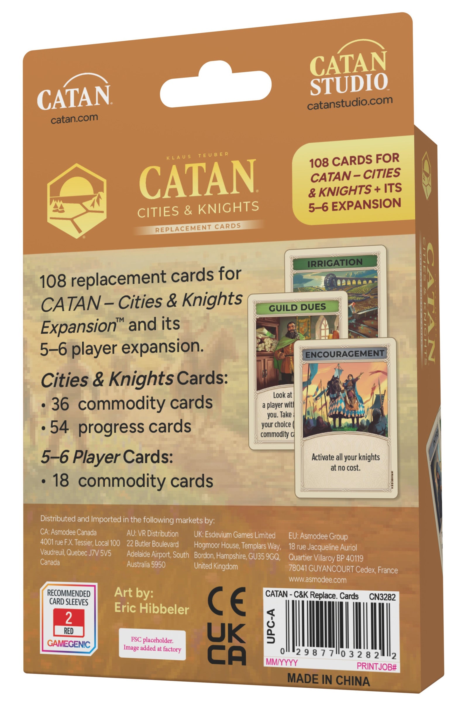 Catan (6th Edition): Cities & Knights Cards Accessory – Tabletop Games ...