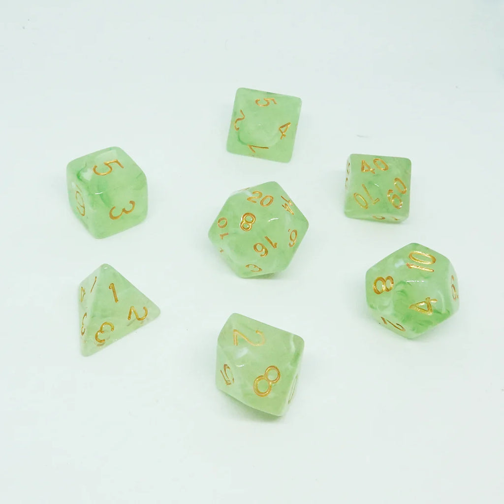 Dice: Chronicle Cards Dice Set - 'Ghostly Lime' Resin – Tabletop Games ...