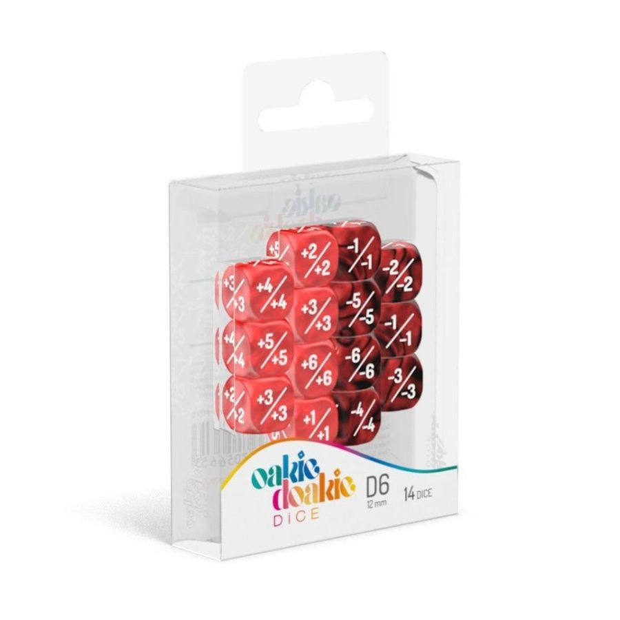 Dice: Oakie Doakie Dice D6 Marble / Gemidice Positive & Negative 12mm ...